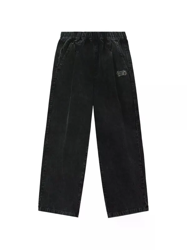 FINGERCROXX Corduroy Pleated Trousers - Black