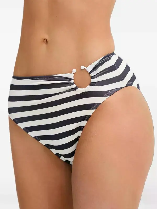 Michael Kors Striped Ring-detail Bikini Bottoms - Blue