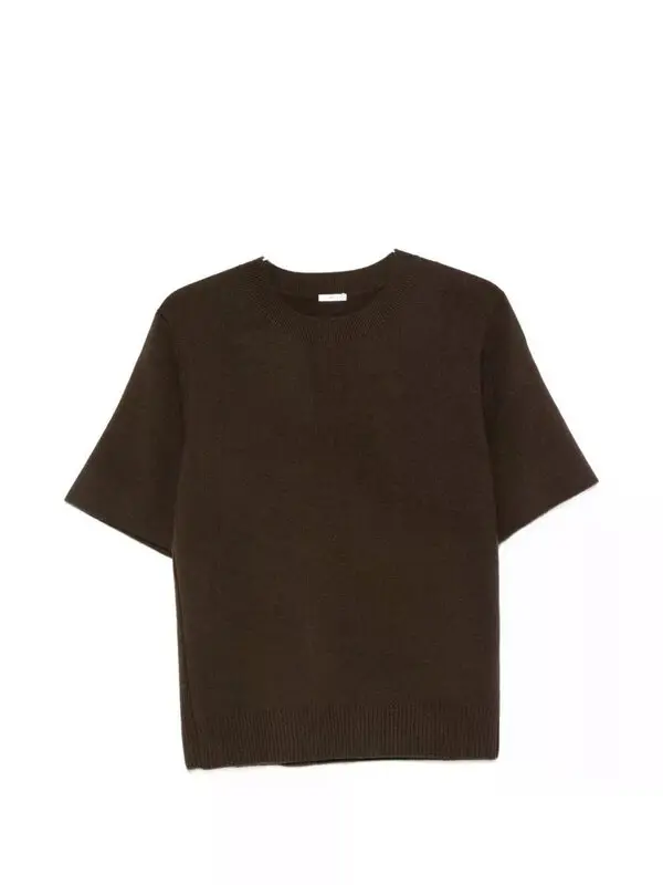 JOSEPH Ribbed-trim Short-sleeve Sweater - Brown