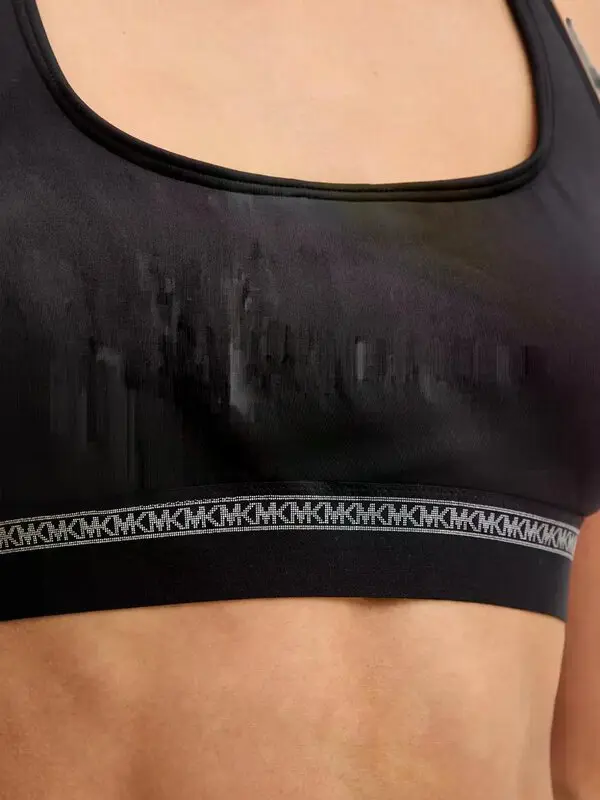 Michael Kors Logo-tape Bikini Top
