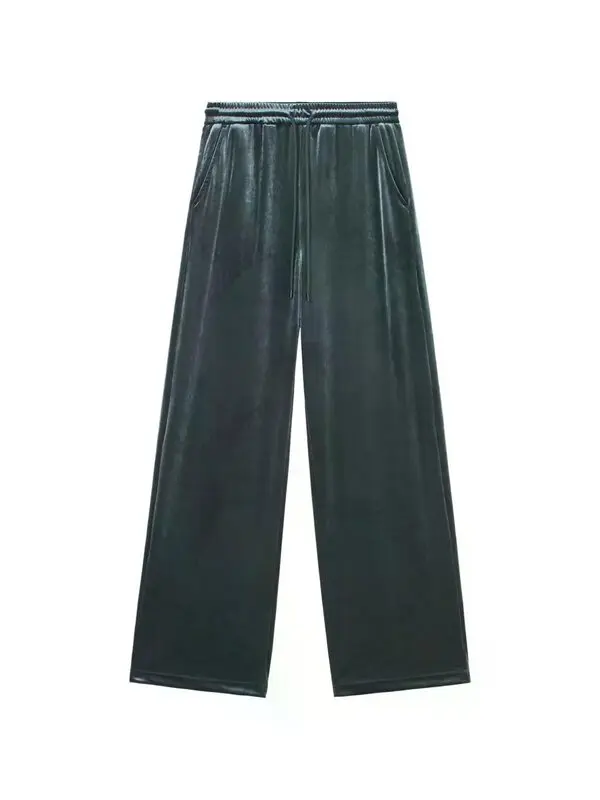TOUT A COUP Velvet Drawstring Trousers - Green
