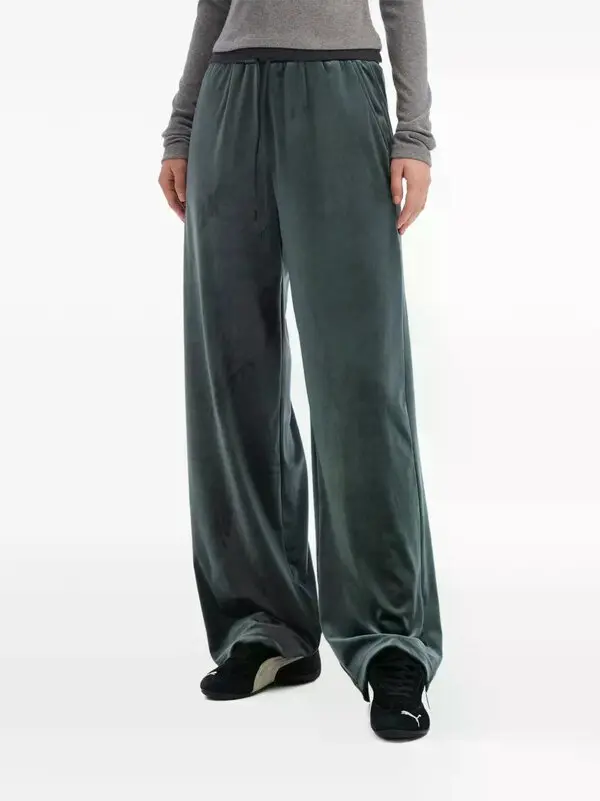 TOUT A COUP Velvet Drawstring Wide Leg Trousers
