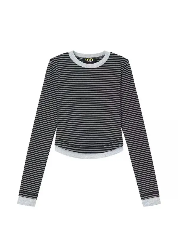 MINI CREAM Striped Layered-effect T-shirt - Black