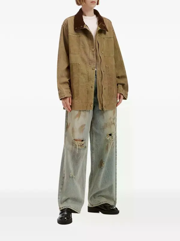 TOUT A COUP High-neck Multi-pocket Jacket - Brown