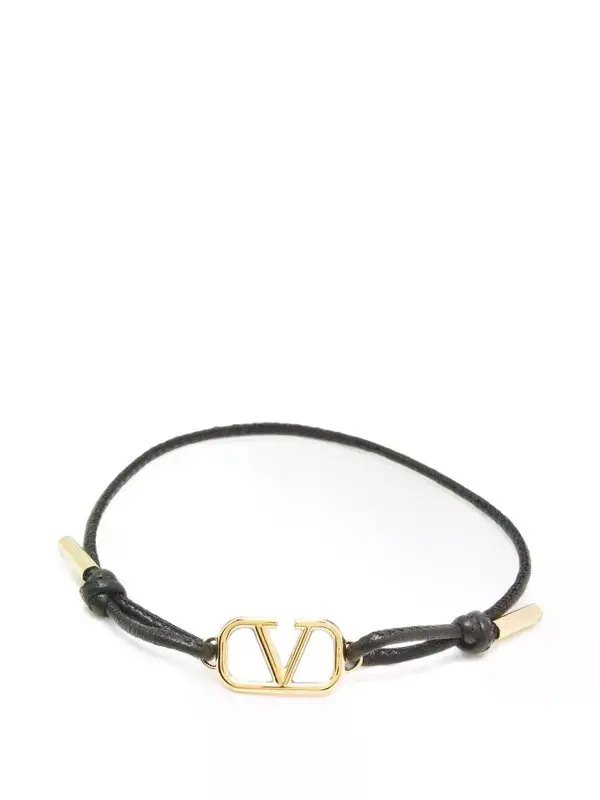 Valentino Garavani Vlogo Leather Bracelet - Black