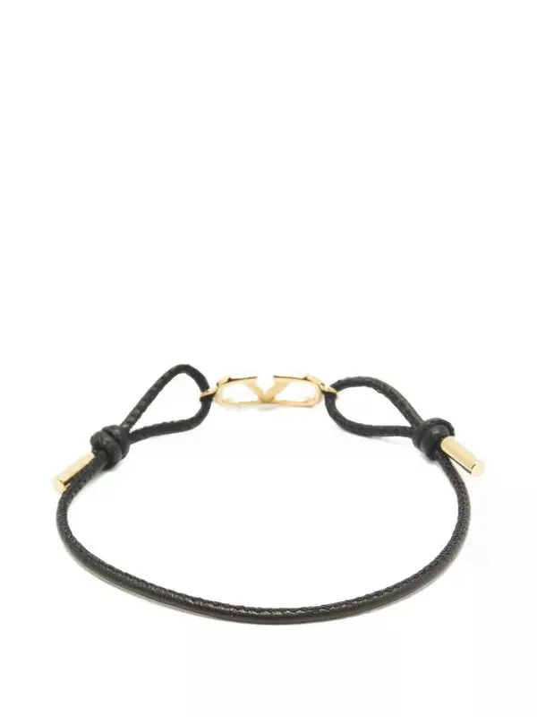 Valentino Garavani Vlogo Leather Bracelet - Black