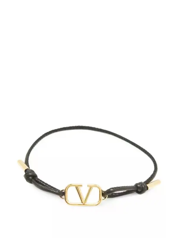 Valentino Garavani Vlogo Leather Bracelet - Black