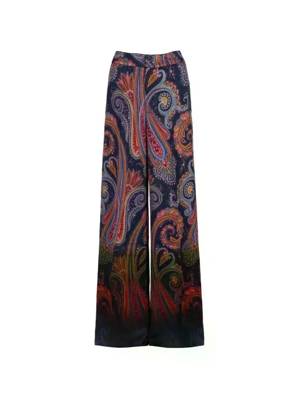 Etro Paisley Print Wide-leg Trousers