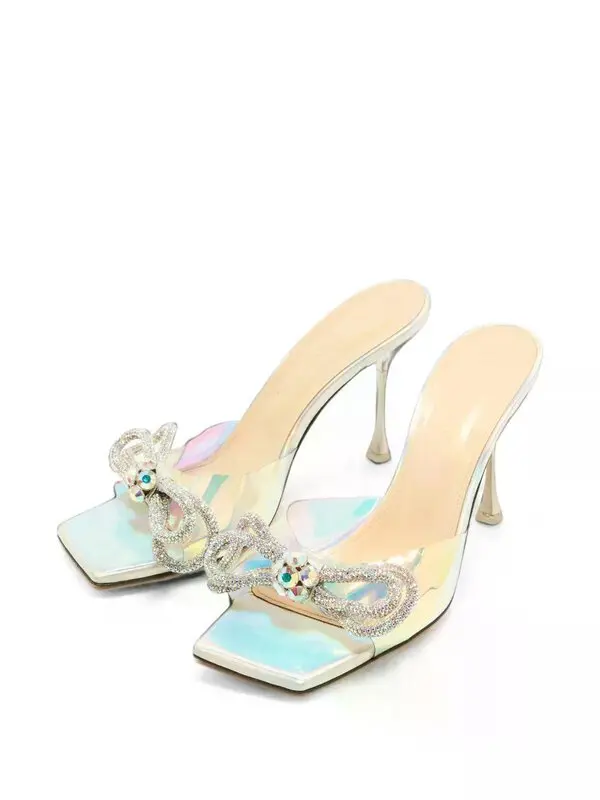 Mach & Mach Double Bow Iridescent Sandals