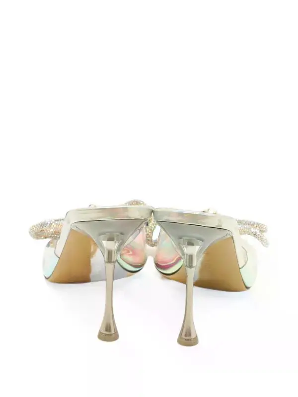 Mach & Mach Double Bow Iridescent Sandals