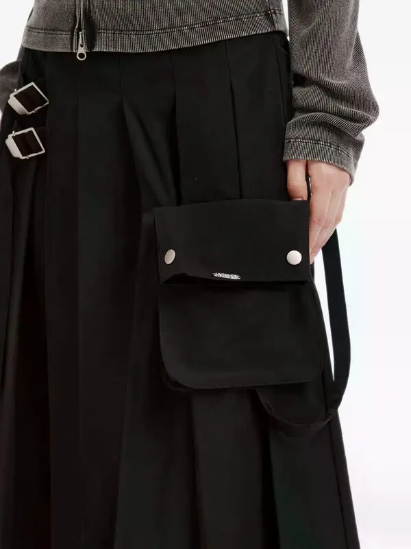 MUSIUM DIV. Pleated Palazzo Pants With Buckle Detail