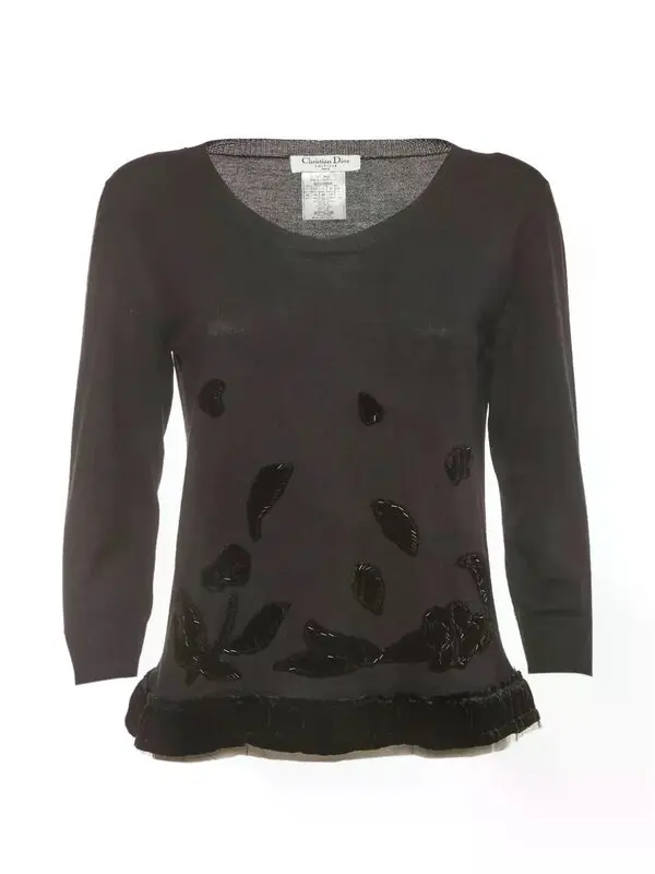 Dior Velvet-trim Sweater - Black