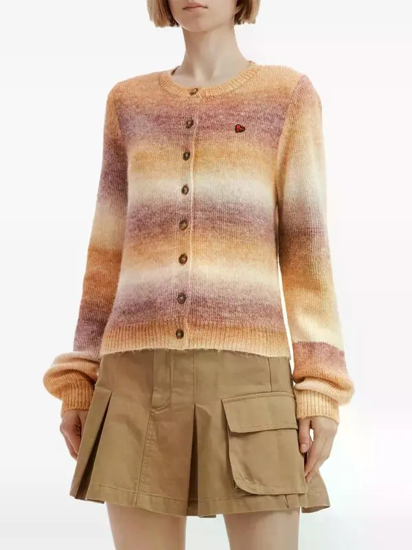 Izzue Ombre-effect Heart-patch Cardigan