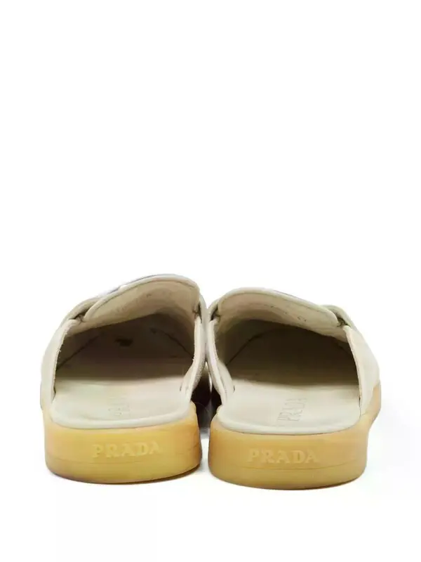 Prada Triangle Logo Flat Mules