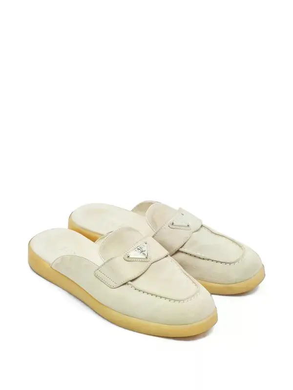 Prada Triangle Logo Flat Mules