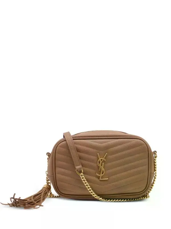 Saint Laurent Mini Lou Chevron Camera Bag - Brown