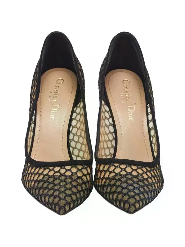 Dior Mesh Pointed-toe Stiletto Pumps - Black