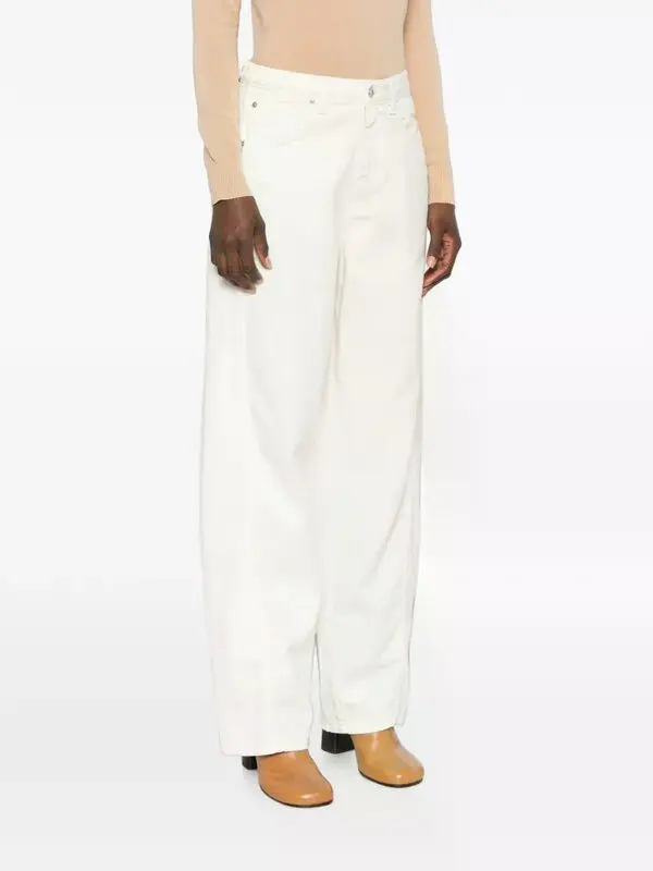 ERMANNO FIRENZE Logo Patch Wide-leg Jeans