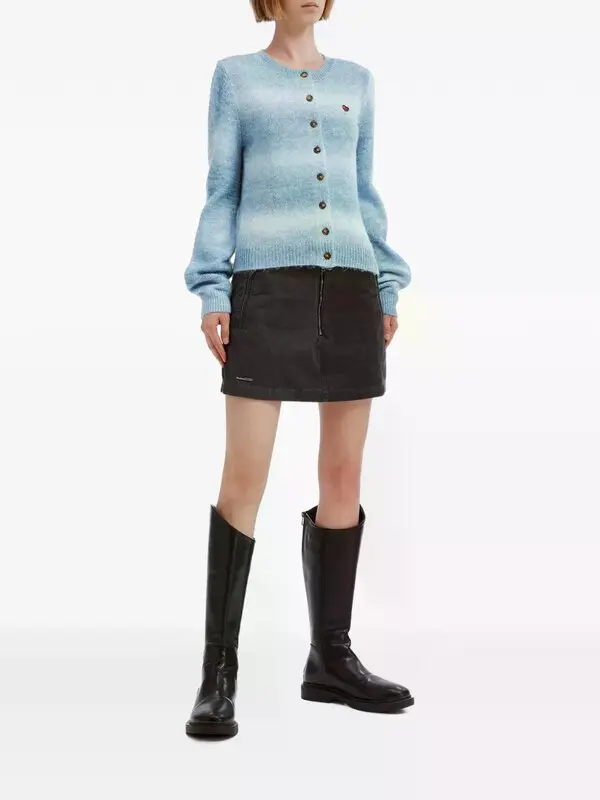 Izzue Gradient-effect Heart-patch Cardigan