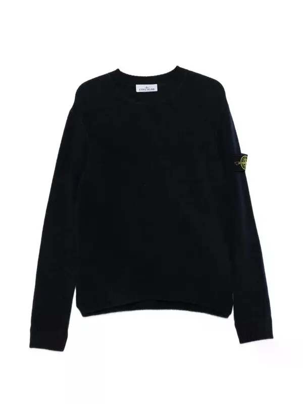Stone Island Logo Patch Sweater - Blue