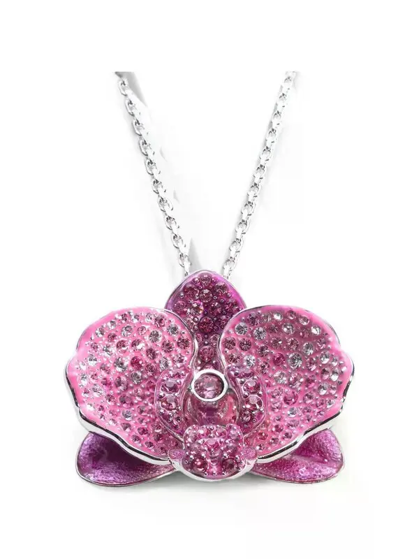 SWAROVSKI Idyllia Orchid-shape-pendant Necklace - Silver
