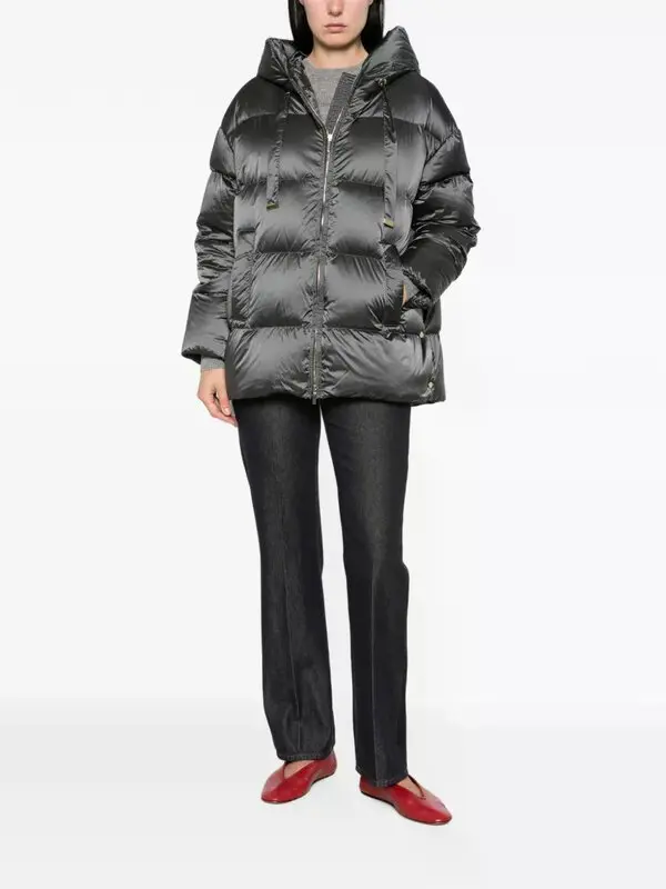 Max Mara Hooded Puffer Jacket - Grey