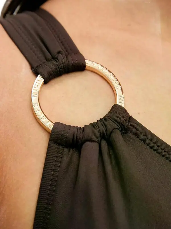 Michael Kors One-shoulder Ring Detail Swimsuit