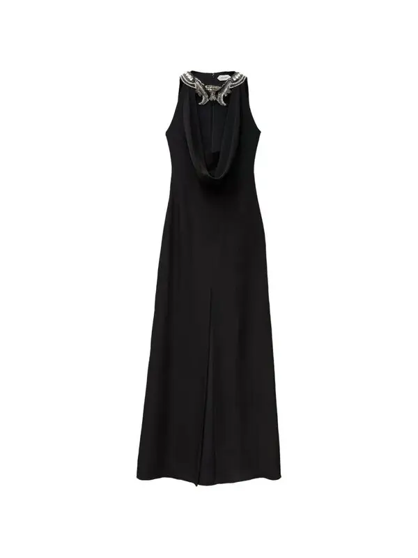 Versace Embroidered Silk Gown - Black