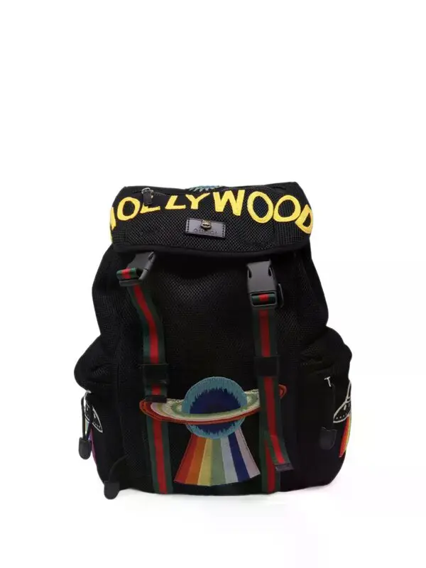 Gucci Hollywood Embroidered Backpack - Black