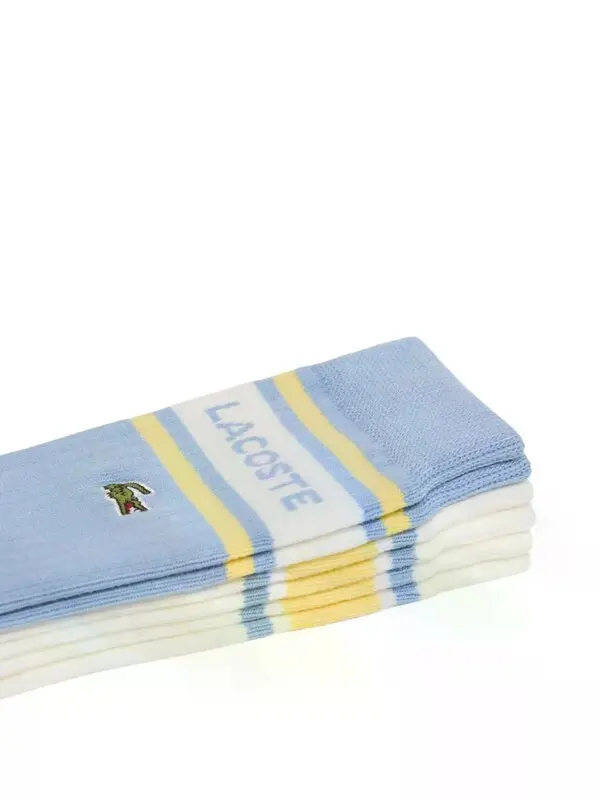 Lacoste 3-pack Striped Cotton Socks - Blue