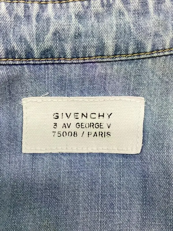 Givenchy Distressed Slim-fit Denim Shirt
