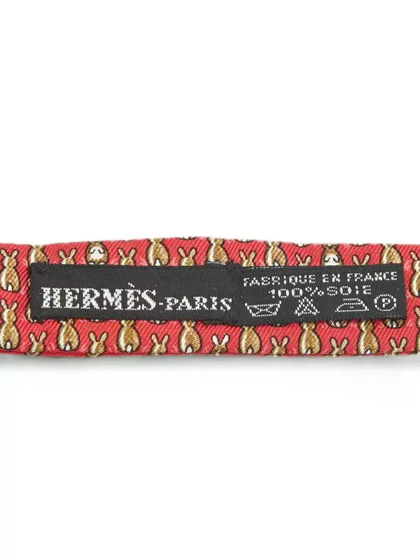 Hermès Printed Silk Bow Tie