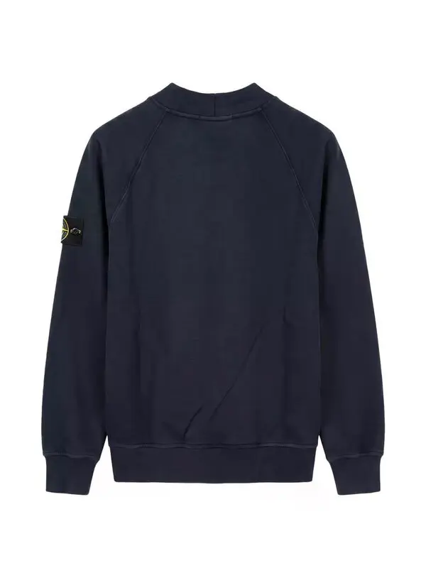 Stone Island Logo-patch Raglan-sleeve Sweater - Blue