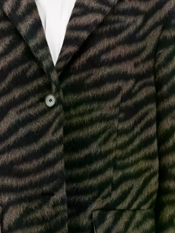 ALYSI Tiger-print Single-breasted Blazer - Brown