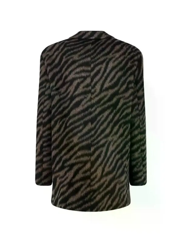 ALYSI Tiger-print Single-breasted Blazer