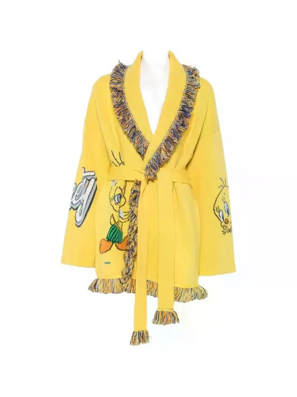 Alanui Tweety Intarsia Cardigan - Yellow