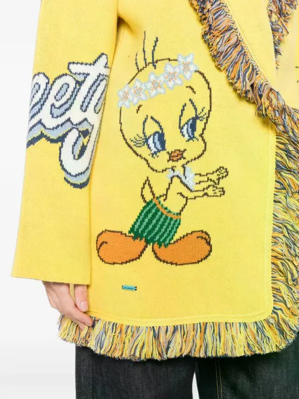 Alanui Tweety Intarsia Cardigan - Yellow