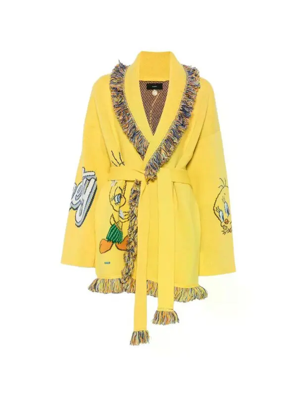Alanui Tweety Intarsia Cardigan - Yellow