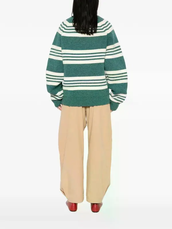 B.B. WALACE Horizontal-stripe Button-up Cardigan