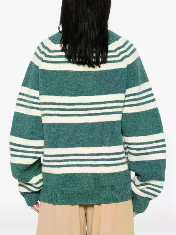 B.B. WALACE Horizontal Stripe V-neck Cardigan