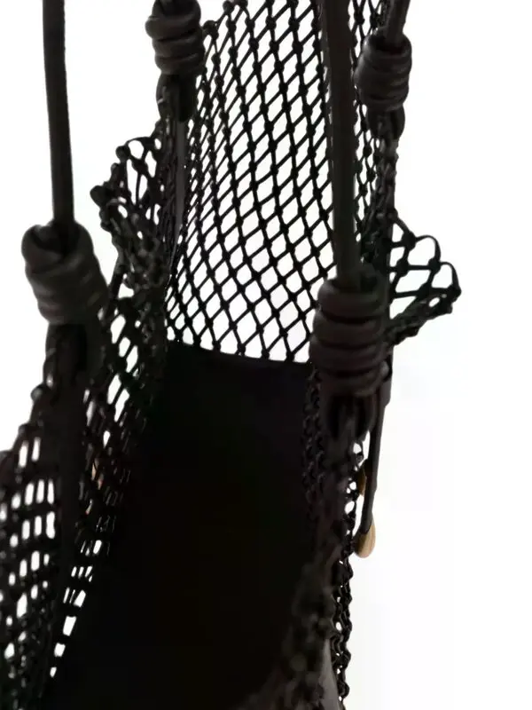 Cult Gaia Shuna Woven Leather Tote Bag With Golden Droplet Hardware - Black