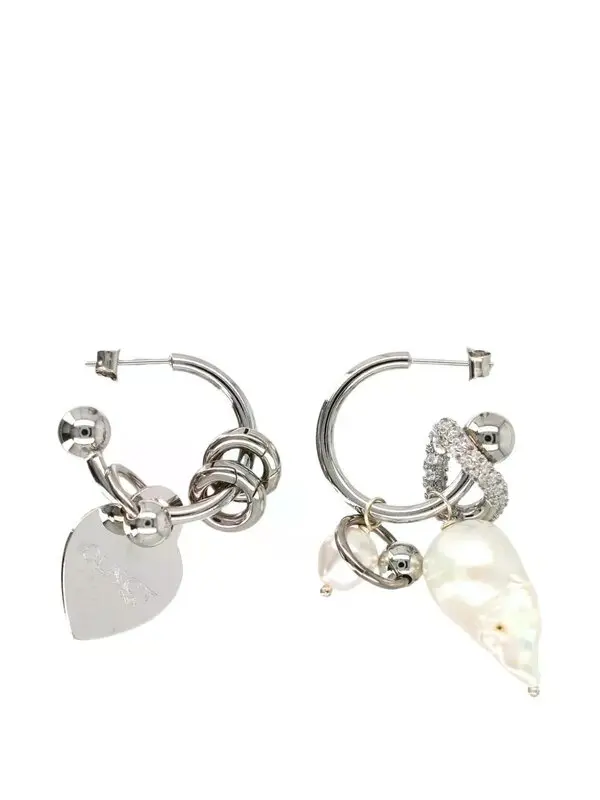 JUSTINE CLENQUET Aginese Pearl Hoop Earrings