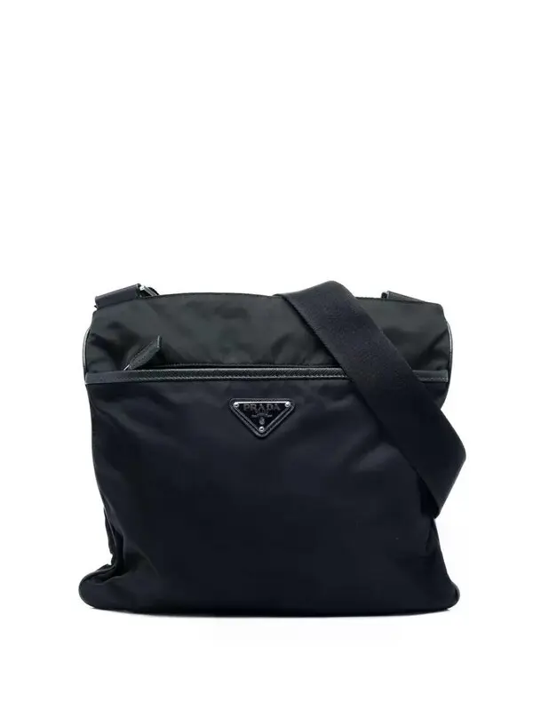 Prada Tessuto Zip Top Crossbody Bag - Black