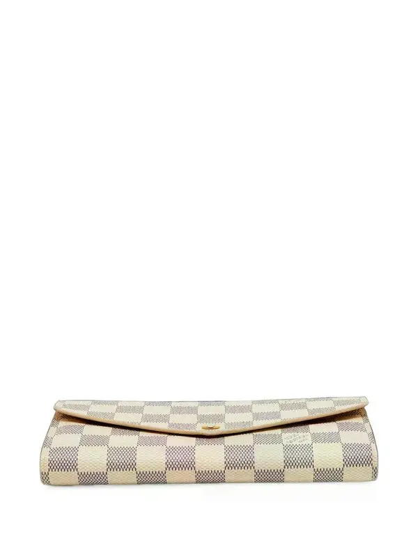 LOUIS VUITTON 2016 Sarah Damier Azur Wallet - White