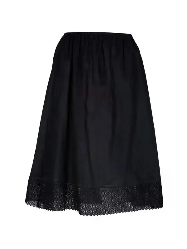 Posse Alfie Lace-trim Midi Skirt - Black