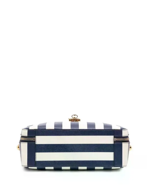 Dolce & Gabbana Leather Striped Box Top Handle Bag Satchel
