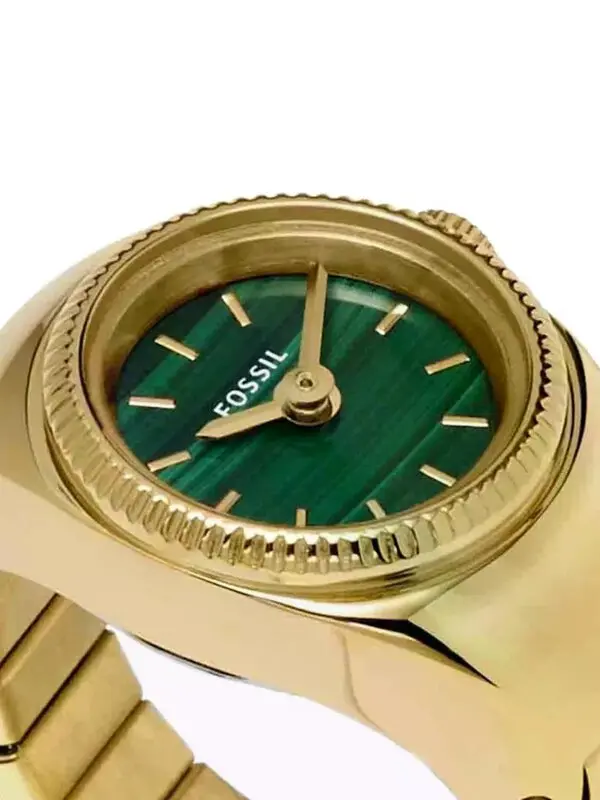 Fossil Watch Ring With Dial And Gold-tone Stainless Steel Case