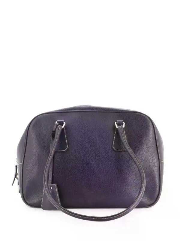 Prada Leather Bauletto Handbag - Blue