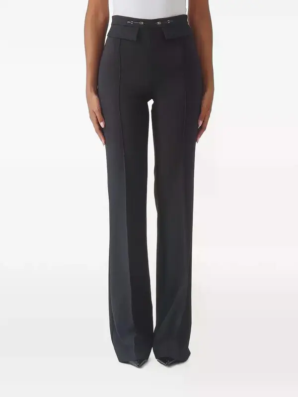 Elisabetta Franchi Trousers In Double Layer Stretch Crêpe - Black