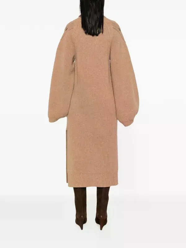 Zimmermann Ribbed Knit Roll Neck Midi Dress